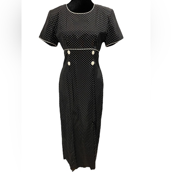 My Michelle | Dresses | My Michelle Vintage 8s Black White Satin Polka ...